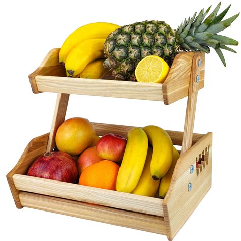 Фруктовниця двоярусна ящик для фруктів стелаж для снеків корзина для фруктів солодощів