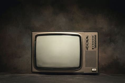 Retro Tv Receiver On Dark Background