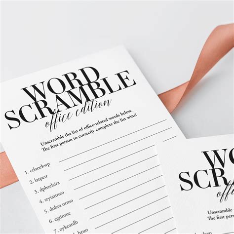 Printable Word Scramble Template