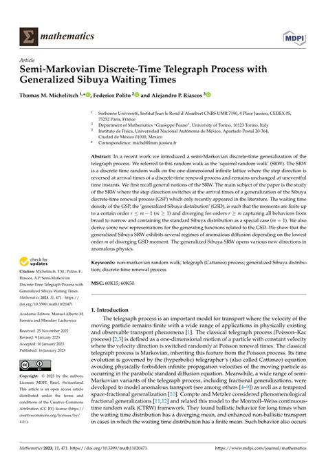 pdf semi markovian discrete time telegraph process with generalized sibuya waiting times