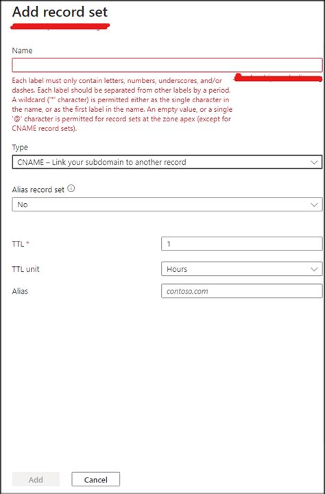 How To Add Cname Record Into A Subdomain At Dns Zone In Azure