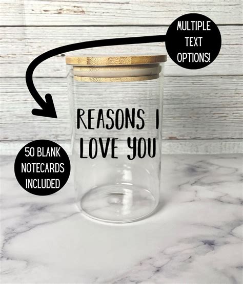 I Love You Jar I Love You Because Jar Love Notes Jar Reasons I Love You