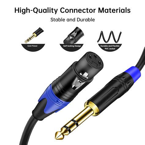 Seefeful Cable De Micrófono Xlr Hembra A Conector Mono Ts De 14 De