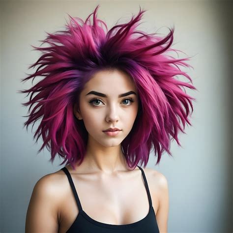 Premium Photo Embracing Boldness Stylish Girl With Bold Hair