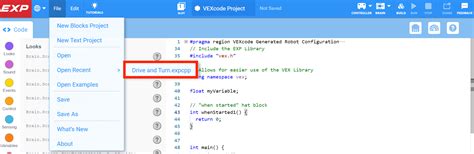 Windows에서 Vexcode Exp C 프로젝트 열기 Vex 라이브러리