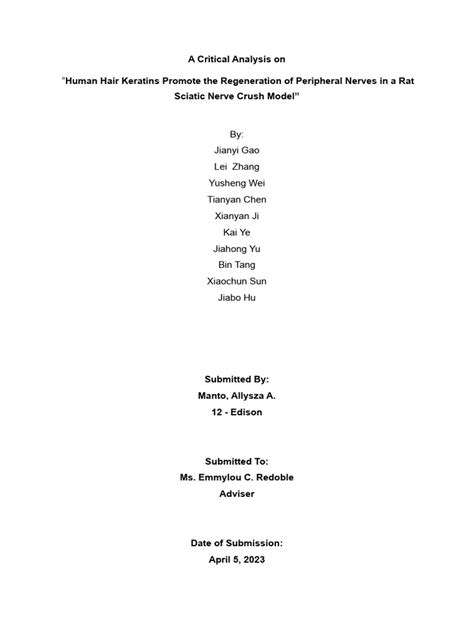 Critical Analysis Pdf Inflammation Axon