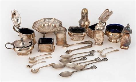 Assorted 20th Century Sterling Silver Condiment Set 515g Total