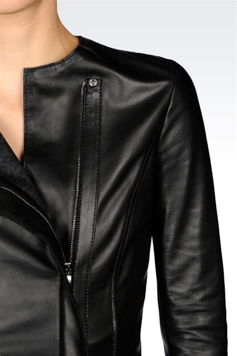 Armani Collezioni Кожаная Куртка Для Женщин - КУРТКА ИЗ ОВЕЧЬЕЙ КОЖИ ...