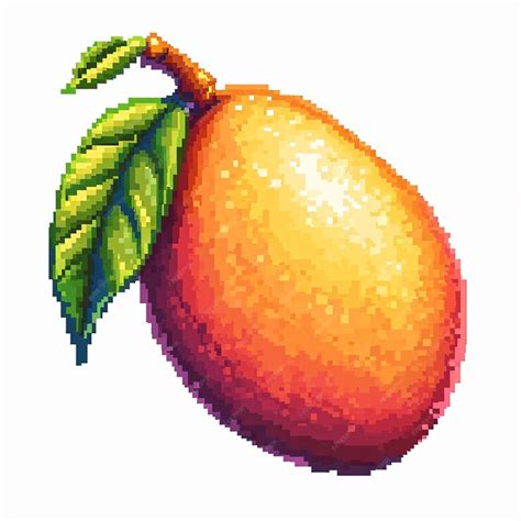 Premium Photo A Mango Pixel Art Isolated On White Background