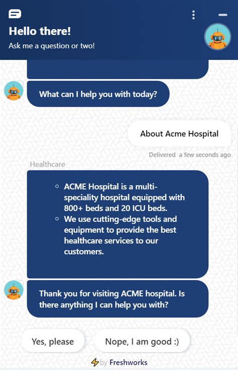 Healthcare Bot Template Freshsales