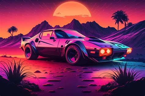 Premium Photo Abstraction Of A Car At Sunset With Palm Trees By The Premium Photo Abstraction Of A Car At Sunset With Palm Trees By The