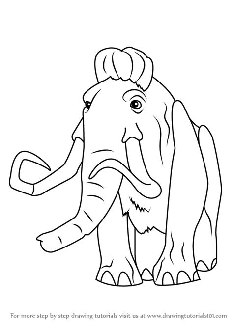 How To Draw Manfred From Ice Age Ice Age Step By Step