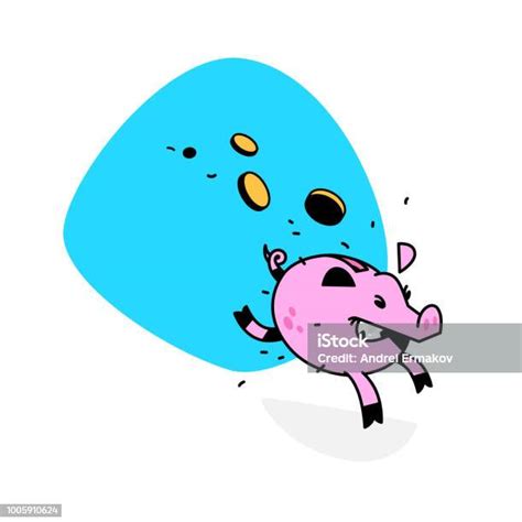 돼지 저금통의 그림입니다 이미지는 흰색 배경에 고립 이다 동전과 돼지를 실행 이익은 추구 쉽게 돈입니다 빈에 돈을 지출 마스코트