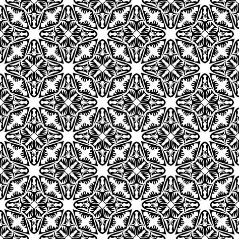 Vector Black Seamless Repeated Pattern On White Background Vector