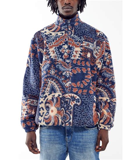 Bdg Urban Outfitters Long Sleeve Paisley Printed Fleece Pullover