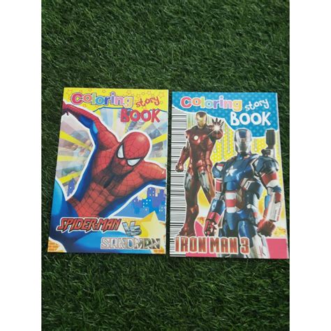 Jual Buku Mewarnai Motif Spidermen Tobot Naruto Mobile Legends