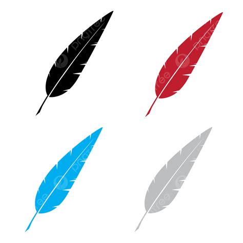 Gambar Logo Vektor Pena Bulu Empat Warna Logo Pena Bulu Vektor PNG