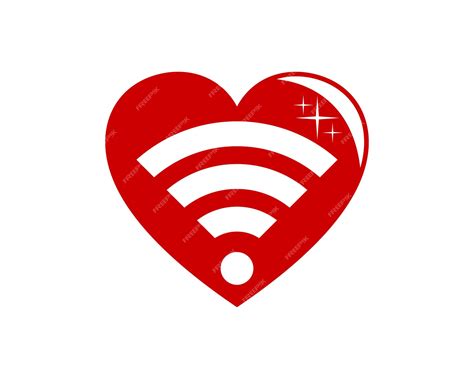 Premium Vector Love With Internet Connection Symbol Inside