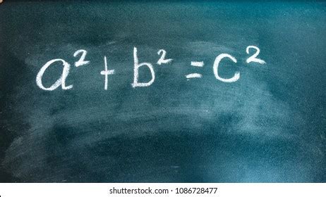 Pythagorean Theorem A2b2c2 Famous Formula Calculate写真素材1086728477
