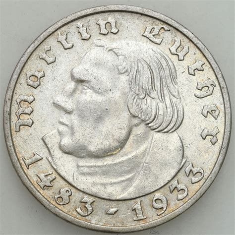 Niemcy III Rzesza 2 Marki 1933 A Luther Archiwum Niemczyk Pl