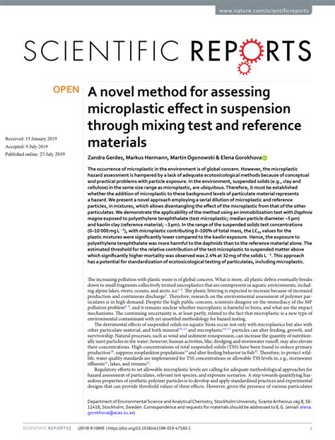 Pdf A Novel Method For Assessing Microplastic Effect In Suspension Through Mixing Test And