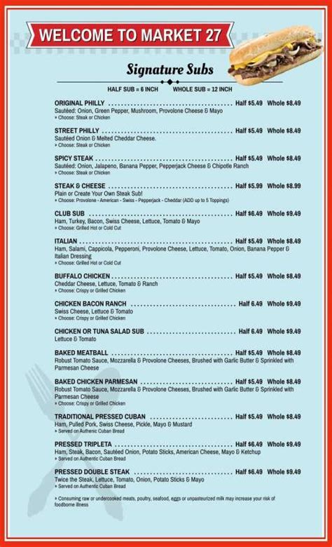 Market 27 Menu In Avon Park Florida Usa