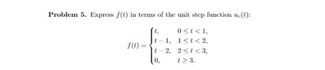 Solved Problem Express F T In Terms Of The Unit Step Chegg