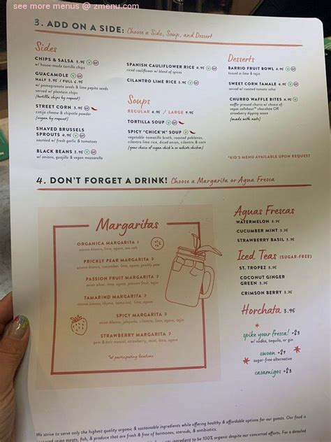 Online Menu Of Tocaya Hollywood Restaurant Los Angeles California