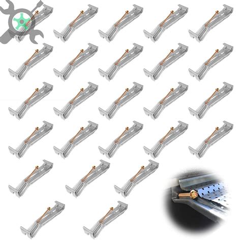 25 ชิ้น Gutter ไม้แขวนเสื้อ 5 นิ้วเหล็กคาร์บอนซ่อน Rain Gutter Bracket พร้อมสกรูประกอบล่วงหน้า