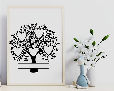 Árbol Genealógico Svg 5 Miembros Árbol De La Vida Svg Etsy España