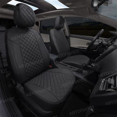 Чехлы на Киа Пиканто / Kia Picanto 2 (2011-2017), Экокожа ромб, Черный ...