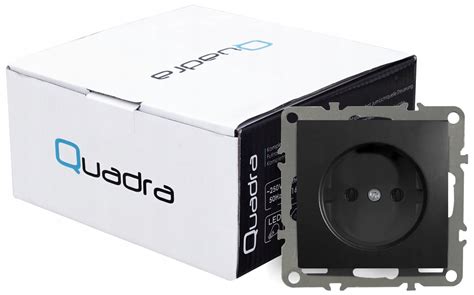 QUADRA Gniazdo Pojedyncze Czarne Matowe Electro24 Pl