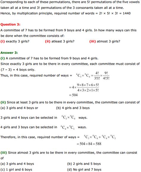 Ncert Solutions For Class 11 Maths Chapter 7 Permutations And