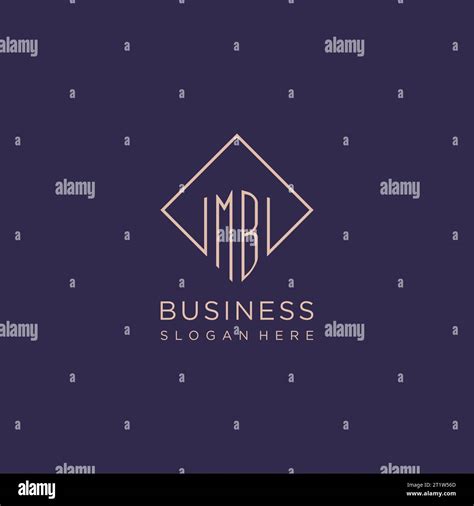 Initials Mb Logo Monogram With Rectangle Style Design Vector Graphic