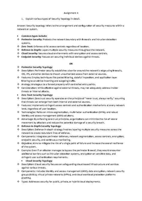 Assignment 4 Basic Information Security Explain Various Types Of