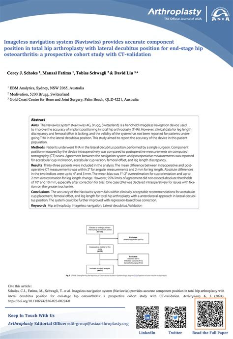 Arthroplasty Society In Asia On Linkedin Arthroplasty Navigation Hip Orthopedics Tha Tja