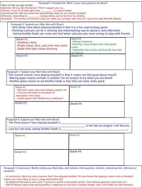 Writing A Paragraph Graphic Organizer