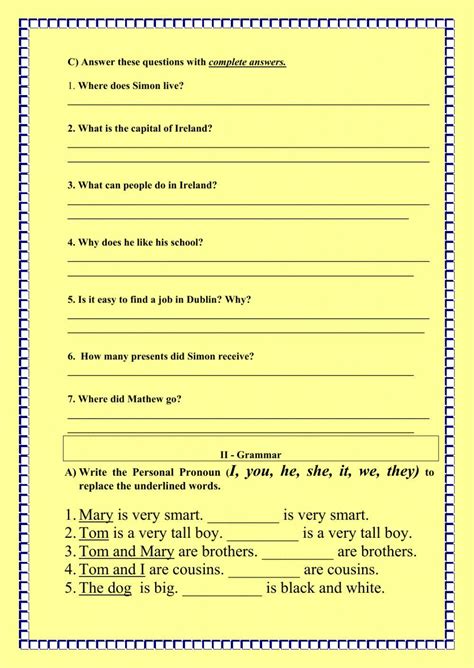 Reading And Grammar Worksheet Live Worksheets Worksheets Library