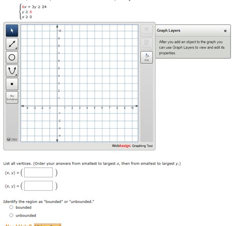 Solved 6x 3y 2 24 Y6 X20 Graph Layers