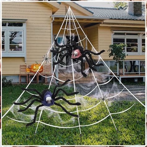 Ft Spider Webs Halloween Decorations Giant Spider Web Fake