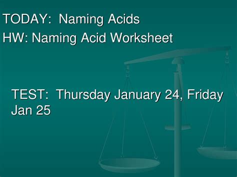 Today Naming Acids Hw Naming Acid Worksheet Ppt Download