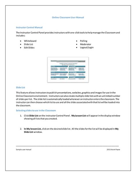 Online Classroom User Manual Docx