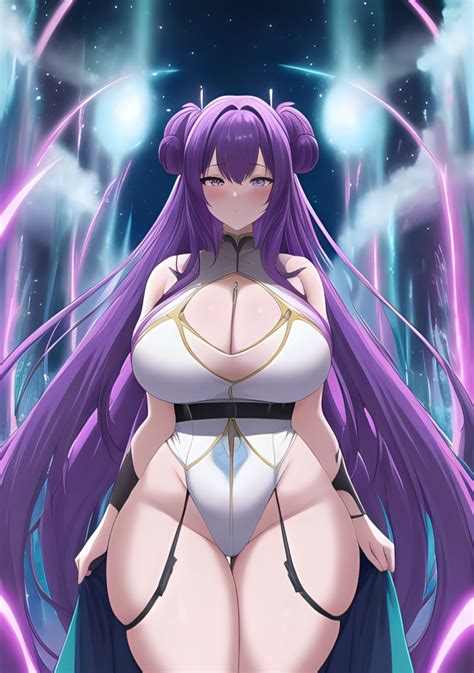 Rule 34 Big Breasts Fantasy Female Goddess Looking At Viewer Purple