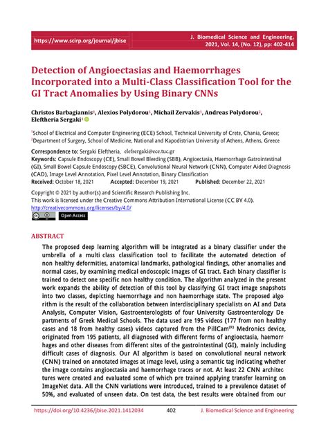 Pdf Detection Of Angioectasias And Haemorrhages Incorporated Into A