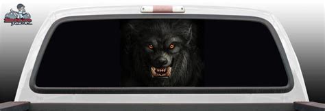 Werewolf Wolf Glass Rear Window Decal Graphic Truck Perf Vinyl Perforated
