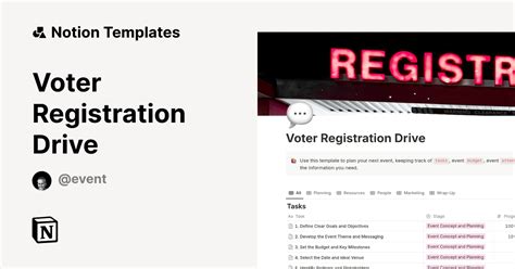 Voter Registration Drive Template Notion Marketplace