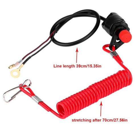 Zerodis Interrupteur d arrêt du moteur avec attache Motocyclette hors bord tondeuses à gazon