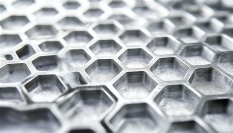 Aluminum Honeycomb Lattice In The Form Closeup On A White Background