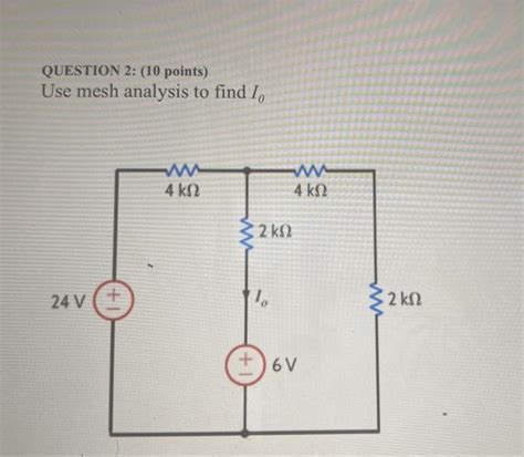 solved question 2 10 points use mesh analysis to find i0