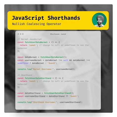 ⚡️ Javascript Shorthand Techniques Kamalpreet Singh